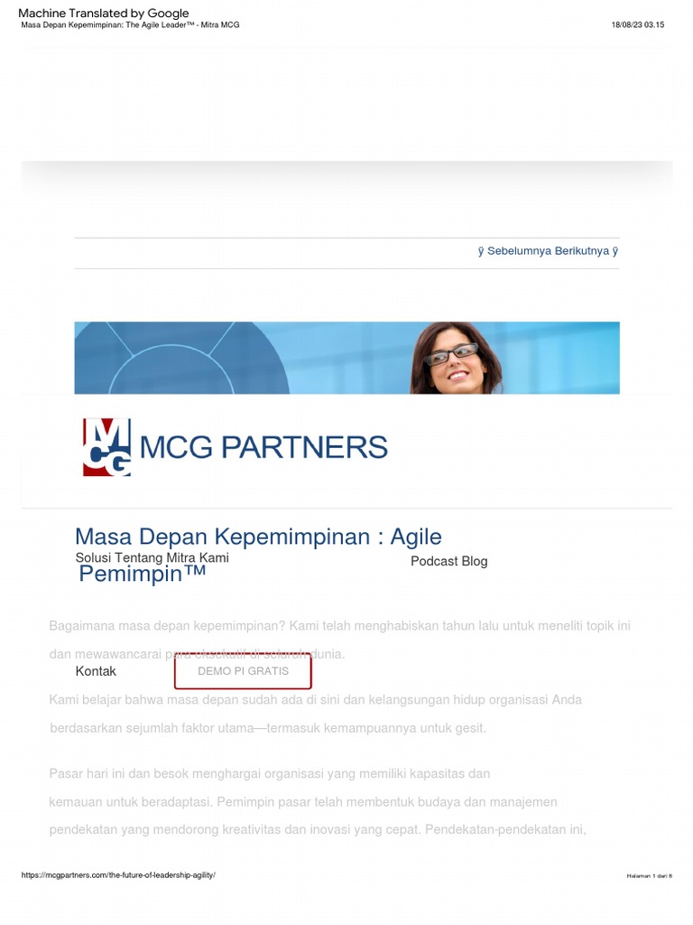 The Future Of Leadership The Agile Leader邃 Mcg Partners Pdf