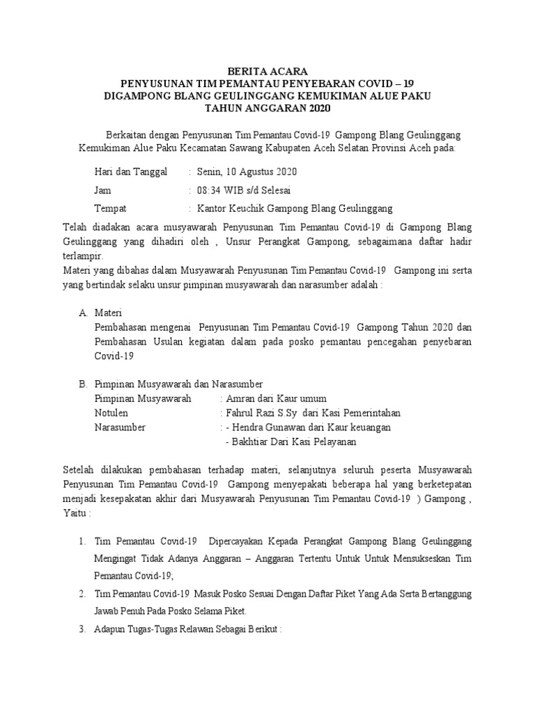 BERITA ACARA Pakaian Dinas Cream | PDF