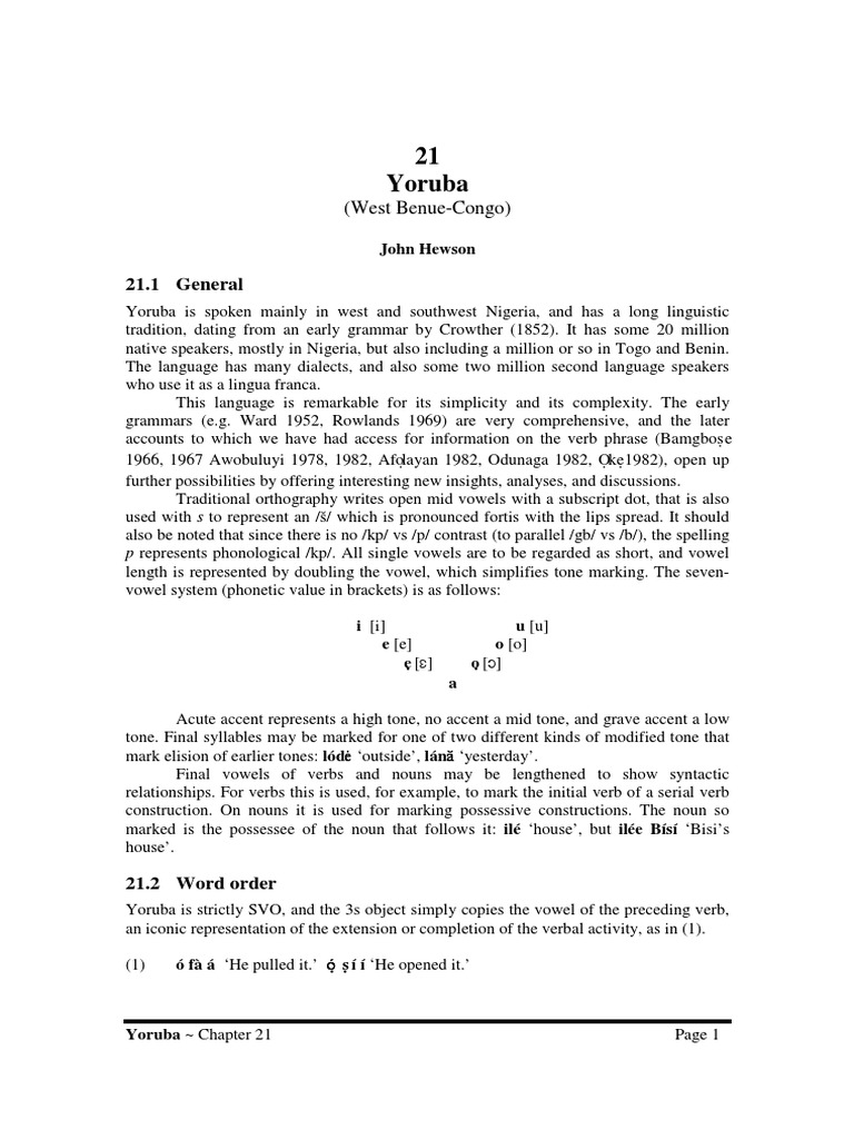 Yoruba 4 | PDF