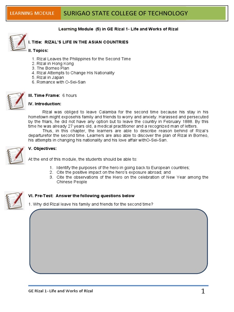 Module 5 Rizal | PDF | Philippines | Manila