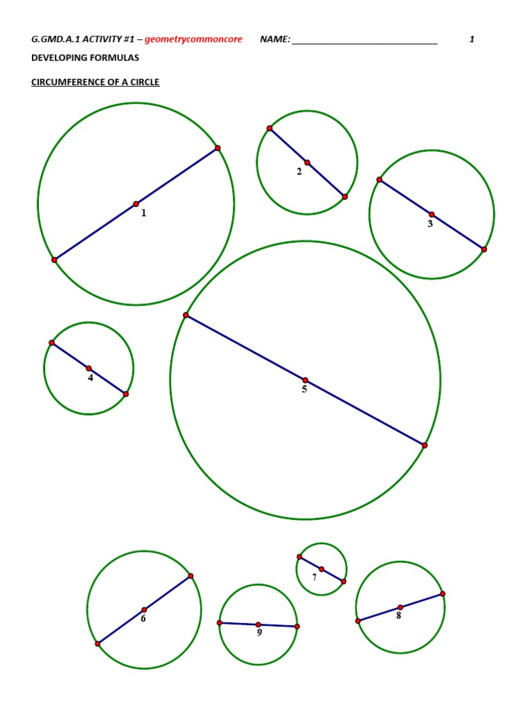 TRACE EBARB - G.gmd.a.1activity1 | PDF | Circle | Radius