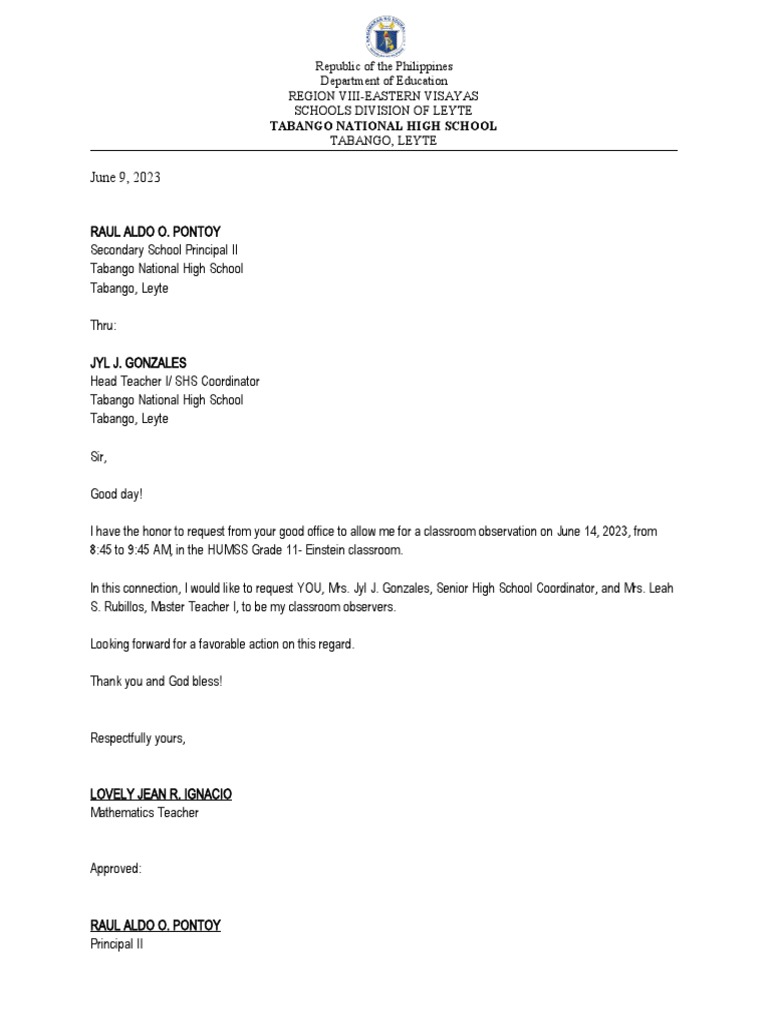 Request-Letter FOR COT | PDF