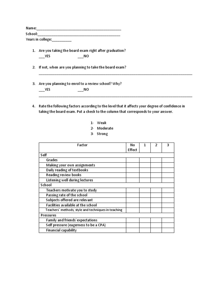 Questionnaire | PDF | Career & Growth