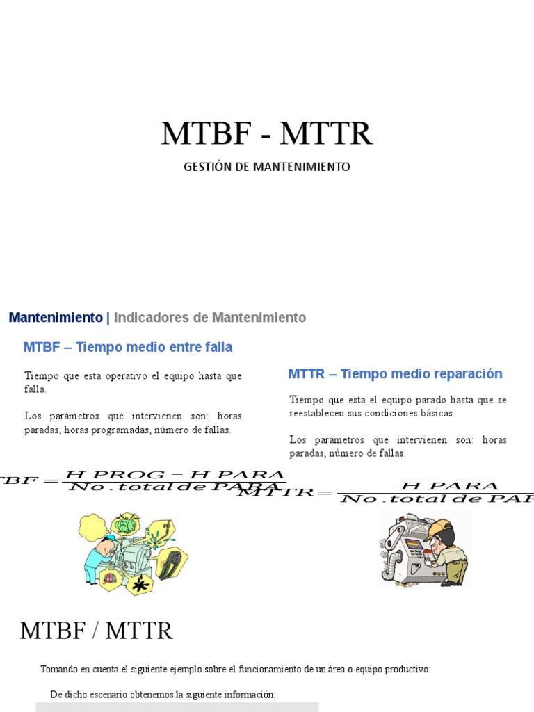 Indicadores MTBF y MTTR en Mantenimiento | PDF | Tecnología