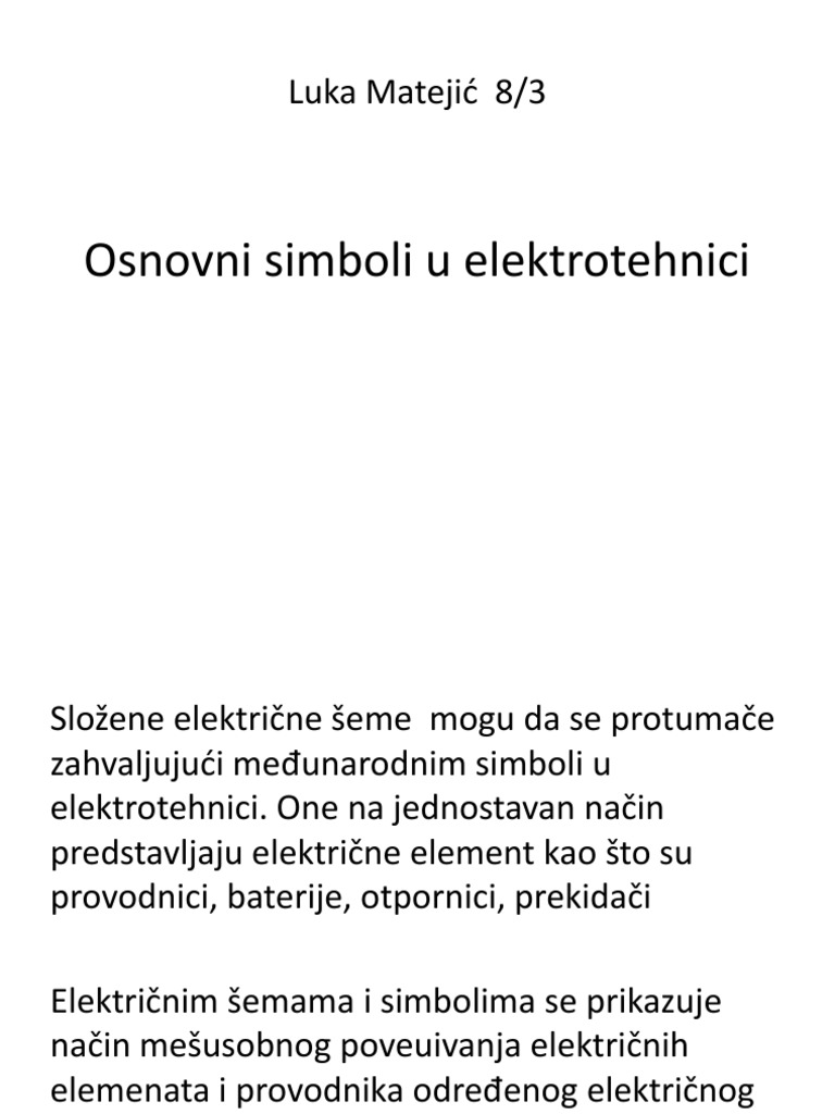 Osnovni simboli u elektrotehnici | PDF