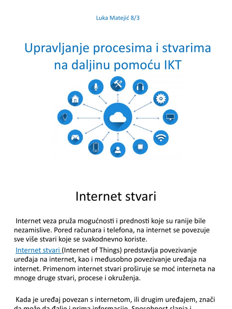Upravljanje Procesima I Stvarima Na Daljinu Pomoću IKT | PDF