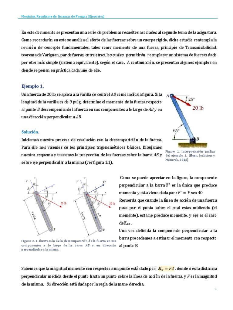 Unidad 2. Ejercicios. MOMENTO | PDF | Vector Euclidiano | Fuerza