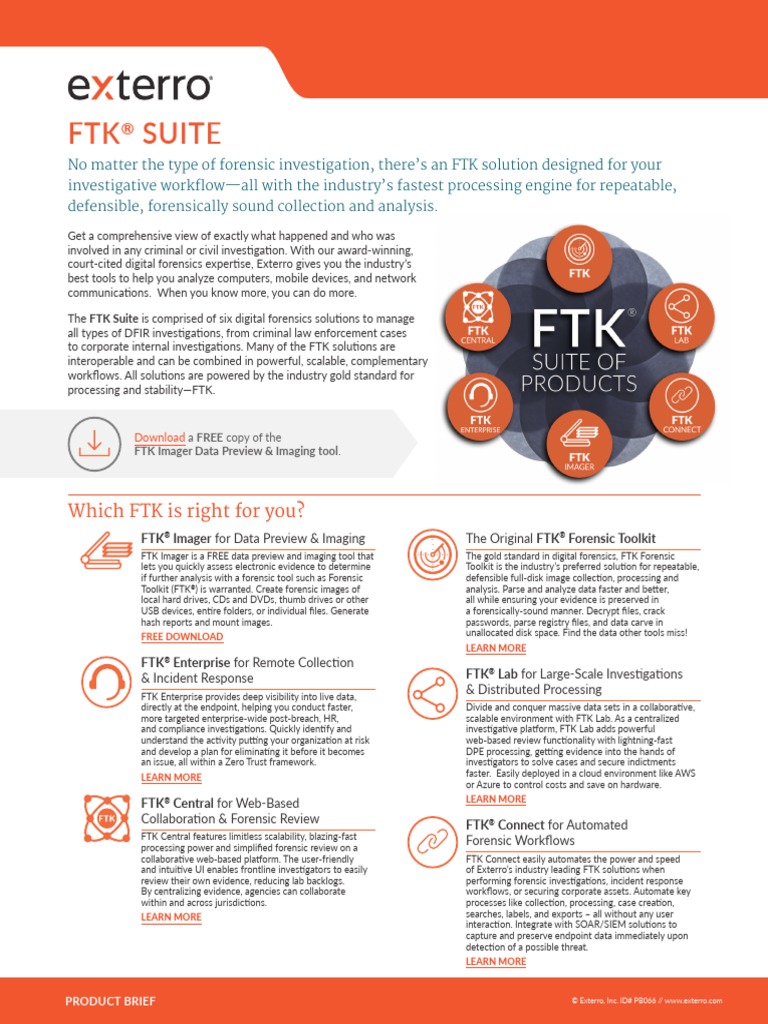 FTK Suite of Products PB Q3 2022 v1 | PDF | Digital Forensics ...