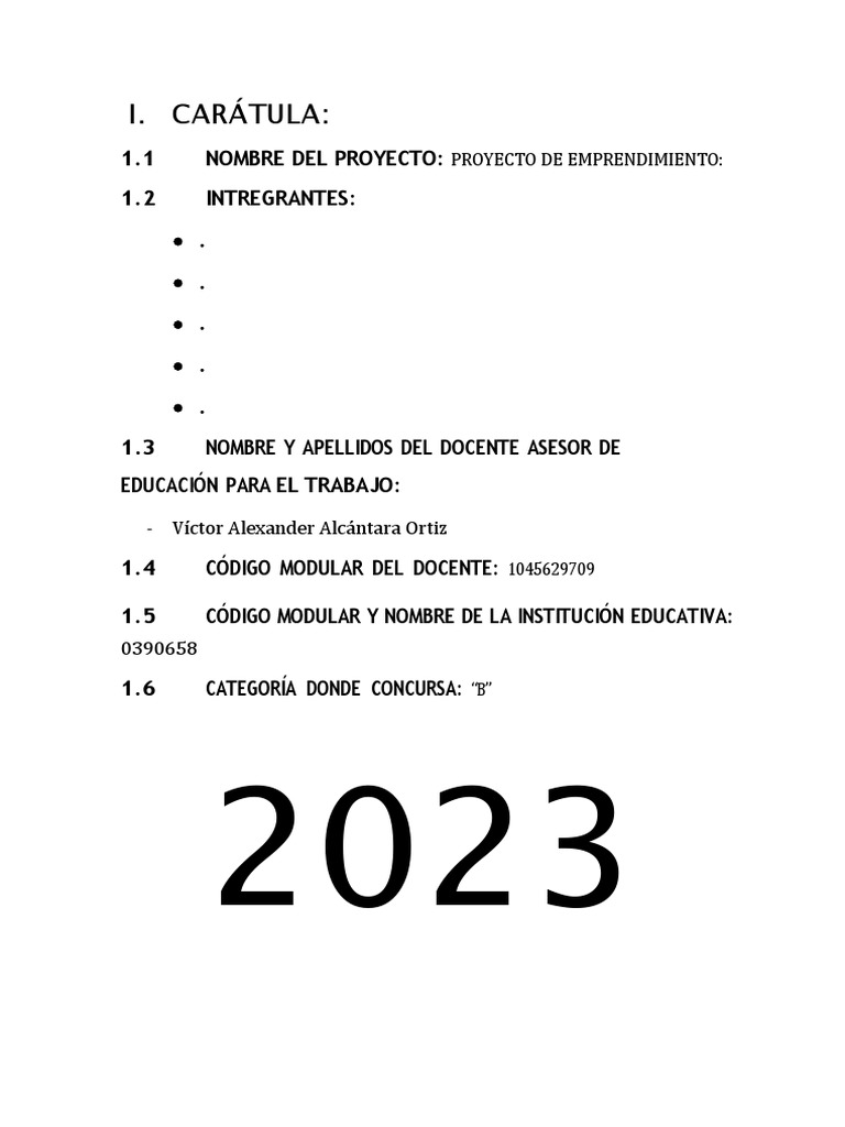 Proyecto de Ept - Crea y Emprende - 2023 | PDF