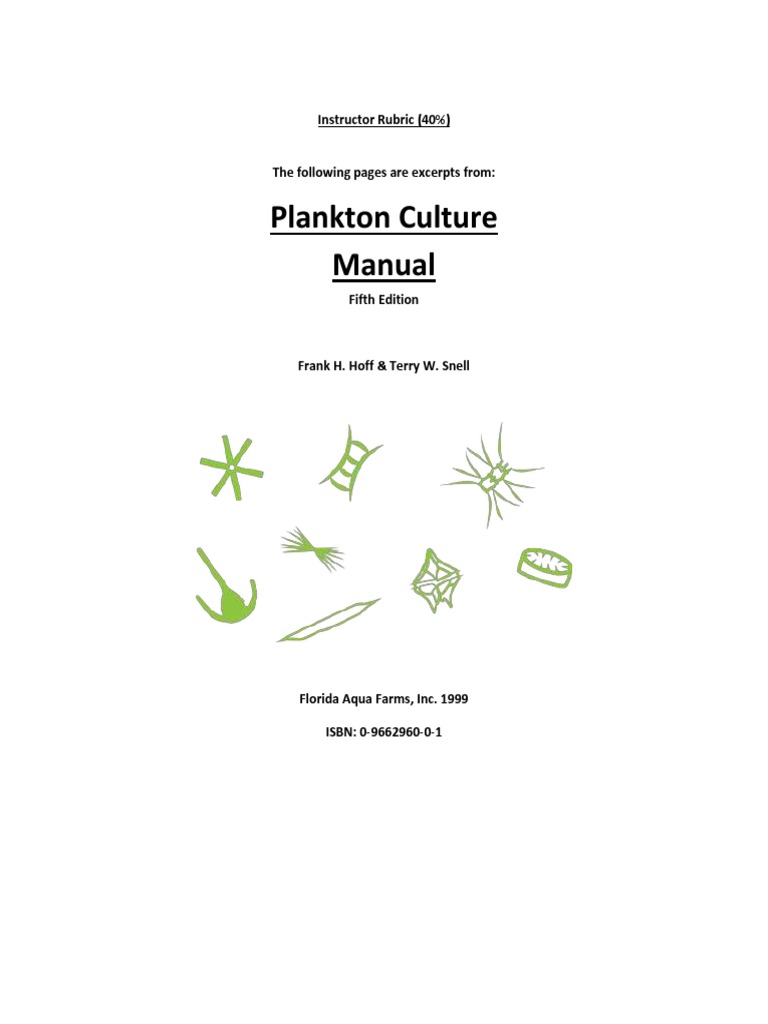 Plankton Culturing Manual | PDF