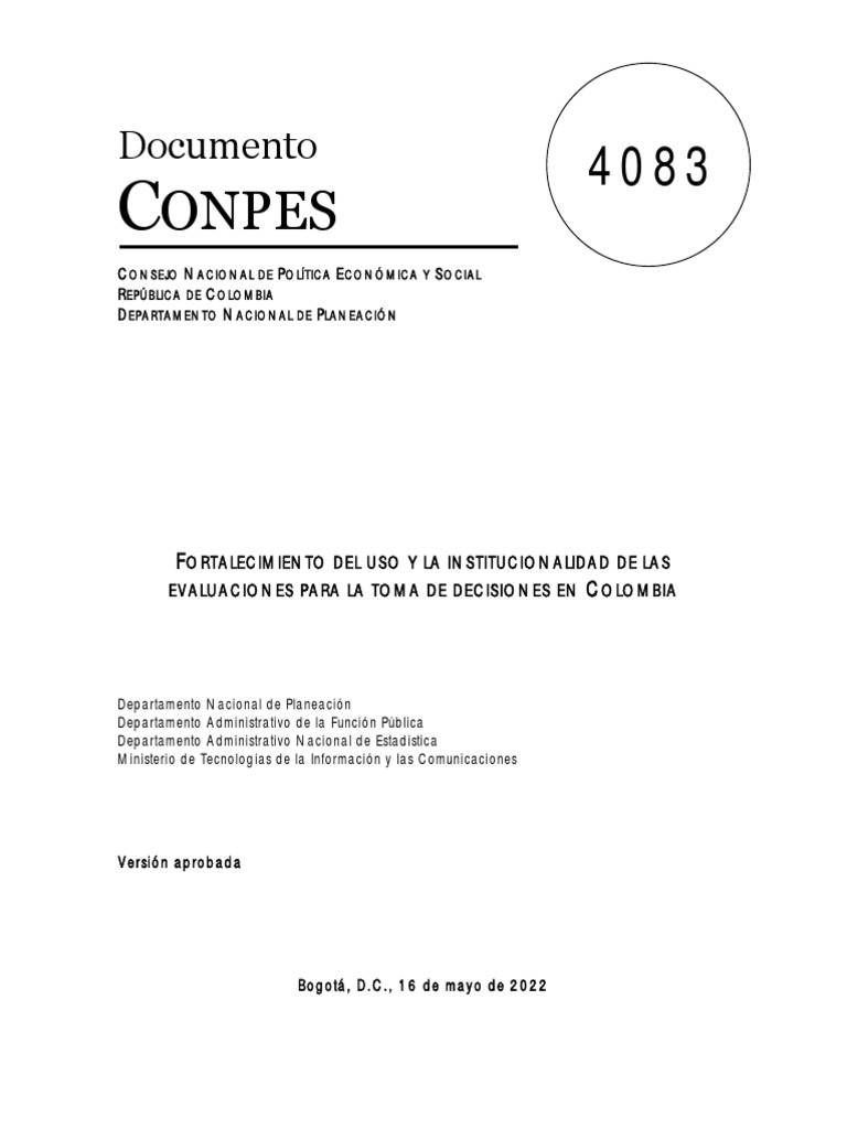Conpes 4083 | PDF | Negocios