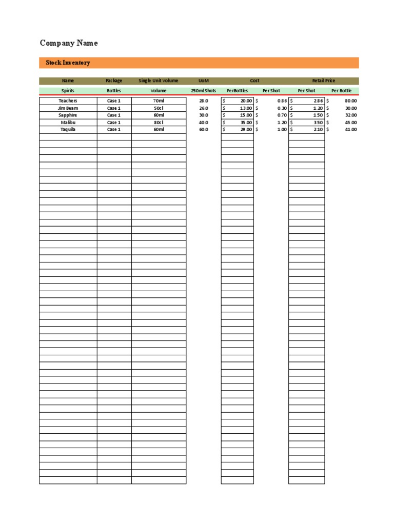 Stock Maintain Template in Excel Sheet | PDF
