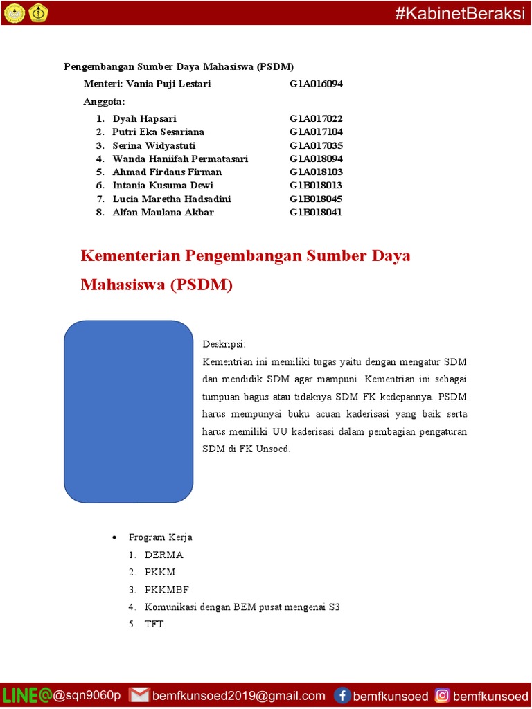 Program PSDM FK Unsoed 2019-2020 | PDF