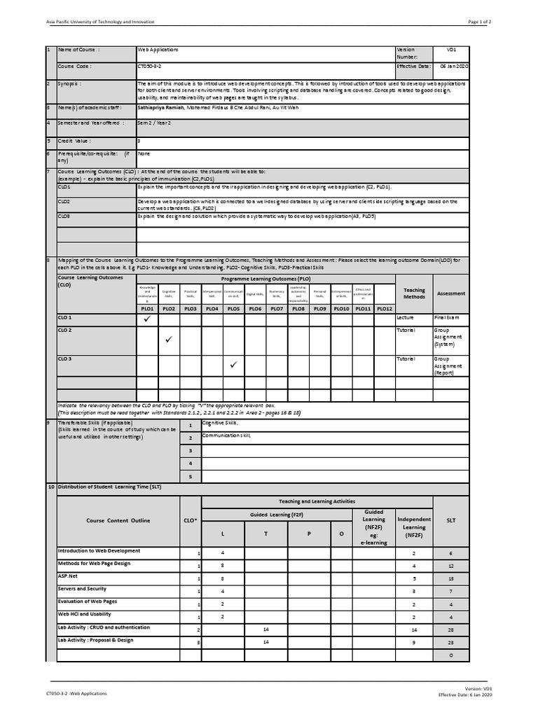 CT050-3-2 Web Applications (VD1) 6 January 2020 | PDF | World Wide Web | Internet & Web