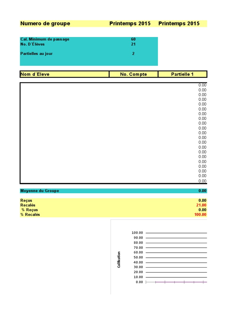 Modele Excel Notes Scolaires | PDF