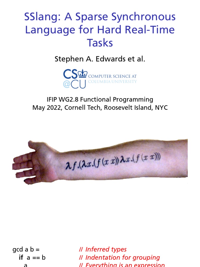 Sslang A Sparse Synchronous Language For Hard Real Time Tasks Pdf Computing Computer Science