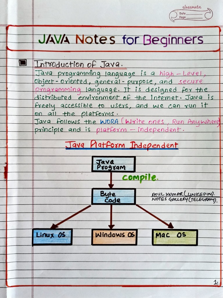 ?java Notes ? | PDF | Java (Programming Language) | System Software ?java Notes ? | PDF | Java (Programming Language) | System Software