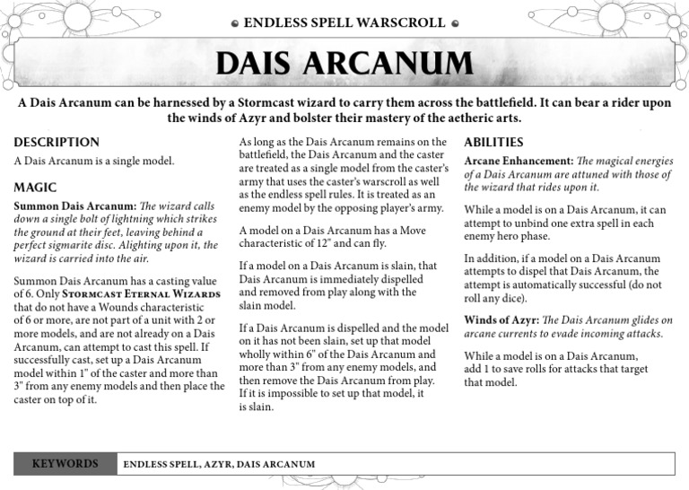 Stormcast - Warscroll Dais - Arcanum | PDF