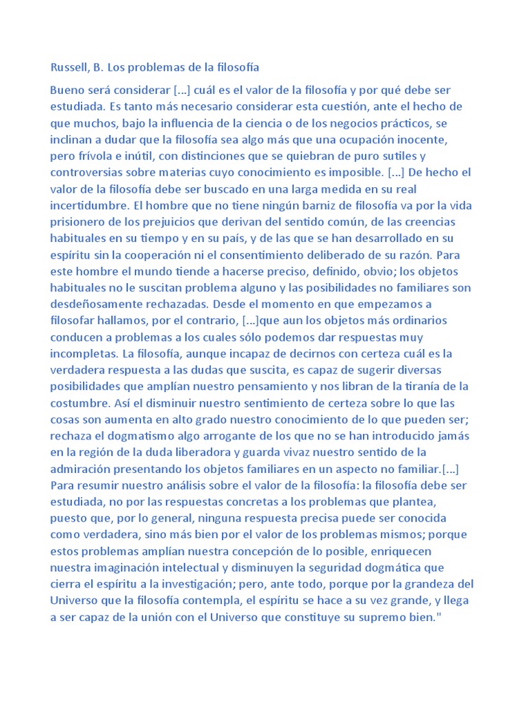 Russell | PDF | Bertrand Russell | Conocimiento