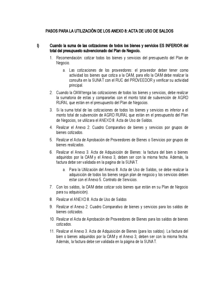 EEMRI - Pasos para La Utilización de Los Anexos 7 y Anexo 8 | PDF