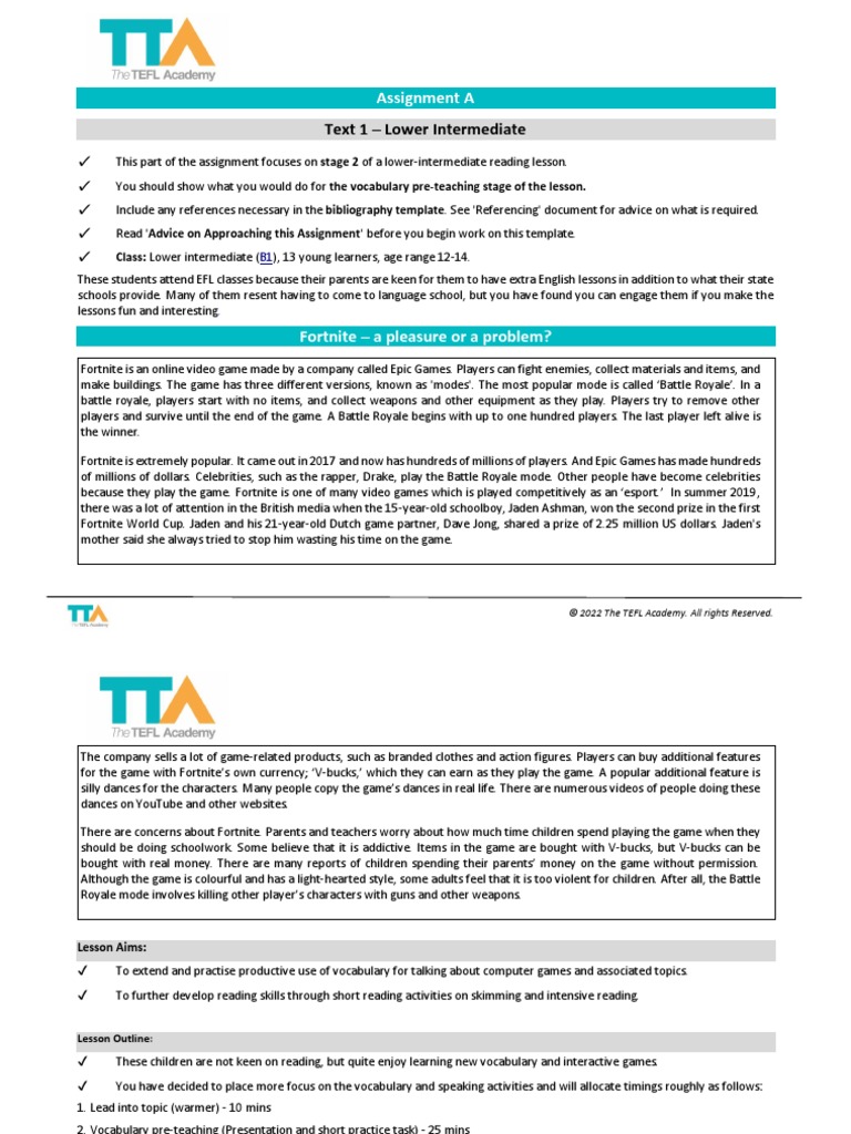 AssignmentA Step1 Text1-LowerIntermediate Template | PDF | Noun | Linguistics