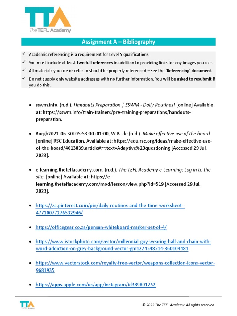 AssignmentA Step4 AssignmentA-Bibliography Template | PDF