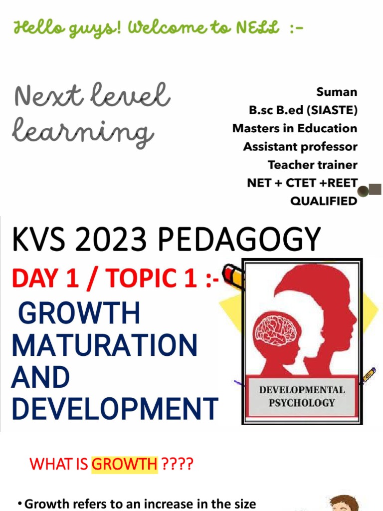 Conceept of Growth Maturation and Dev. Unit 1 | PDF | Career & Growth