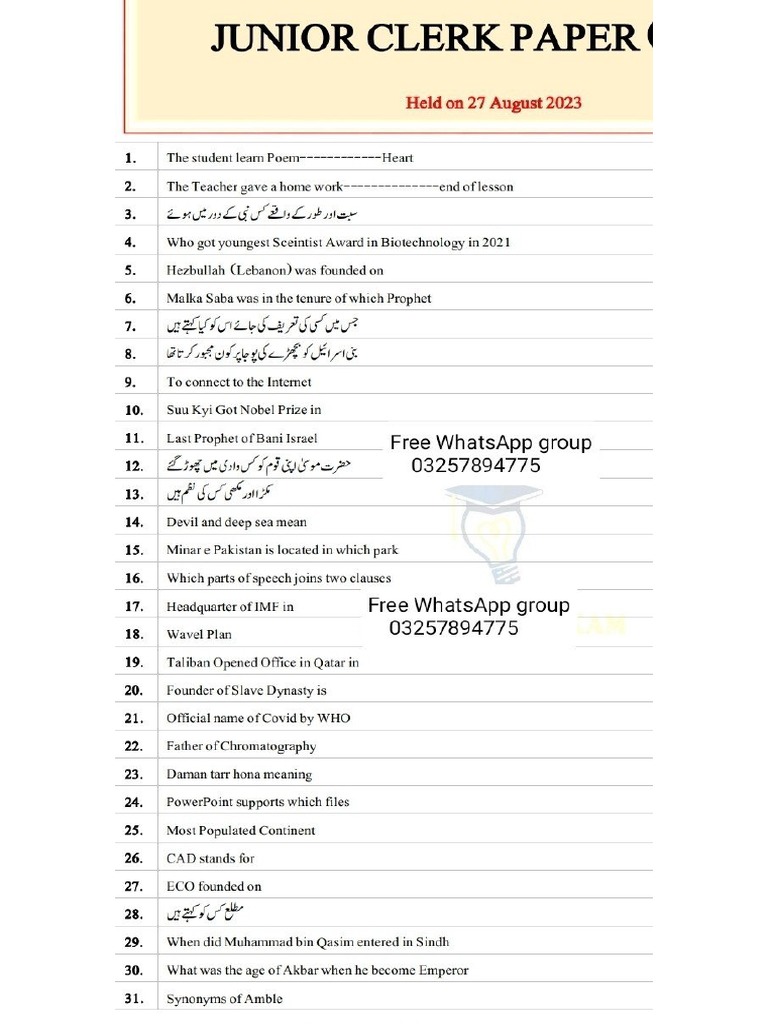 Today PPSC Paper.. | PDF