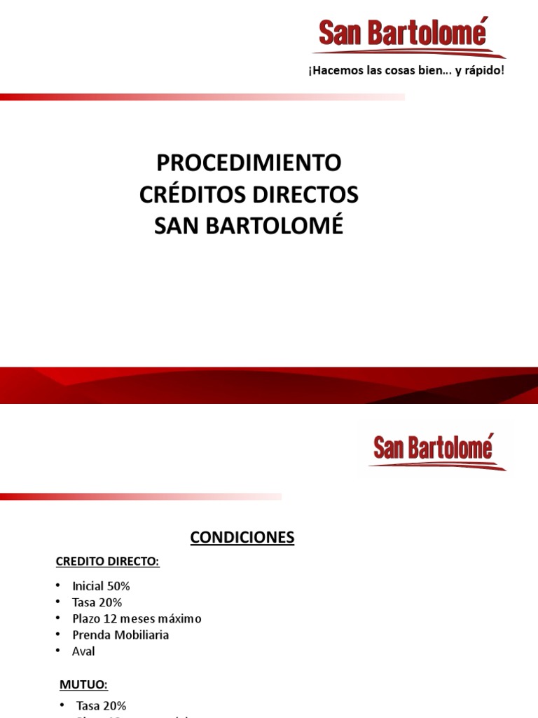 Procedimiento Credito Directo | PDF | Crédito | Finanzas y ...
