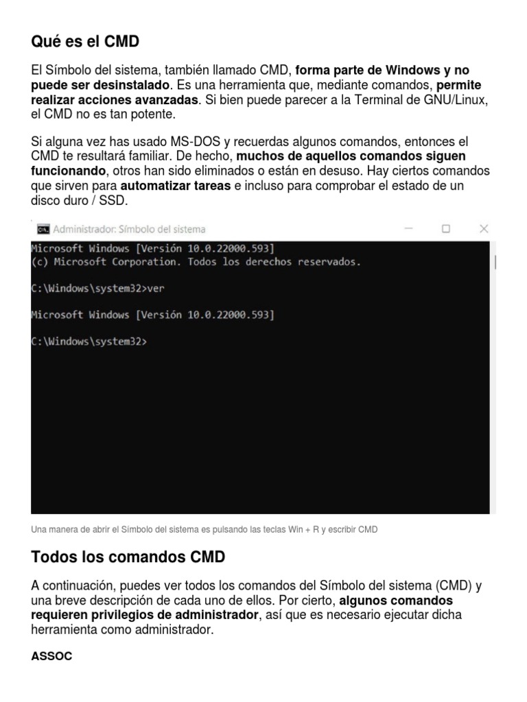 Qué Es El CMD | PDF | Archivo de computadora | Interfaz de línea de comando