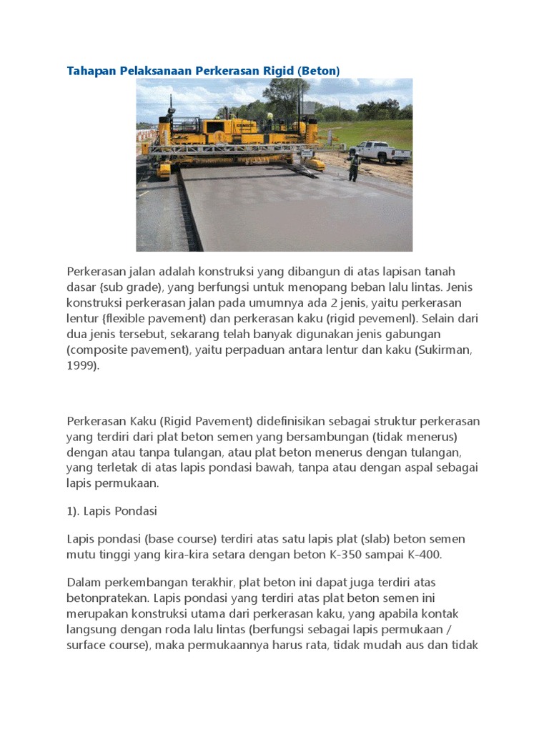 Tahapan Pelaksanaan Perkerasan Rigid Pdf