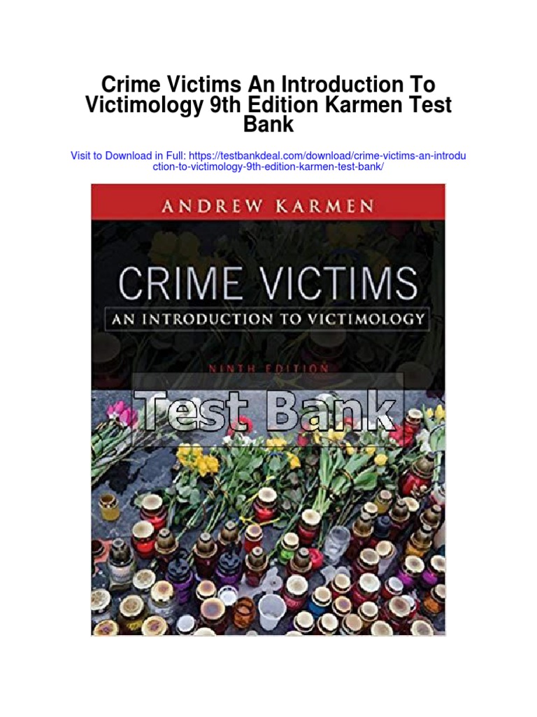 Crime Victims An Introduction To Victimology 9th Edition Karmen Test