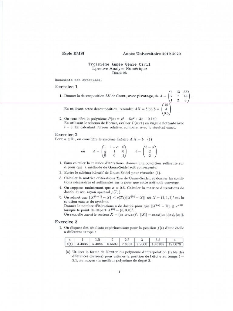 Analyse Numerique Et Matlab 3GC-26122020085113 | PDF