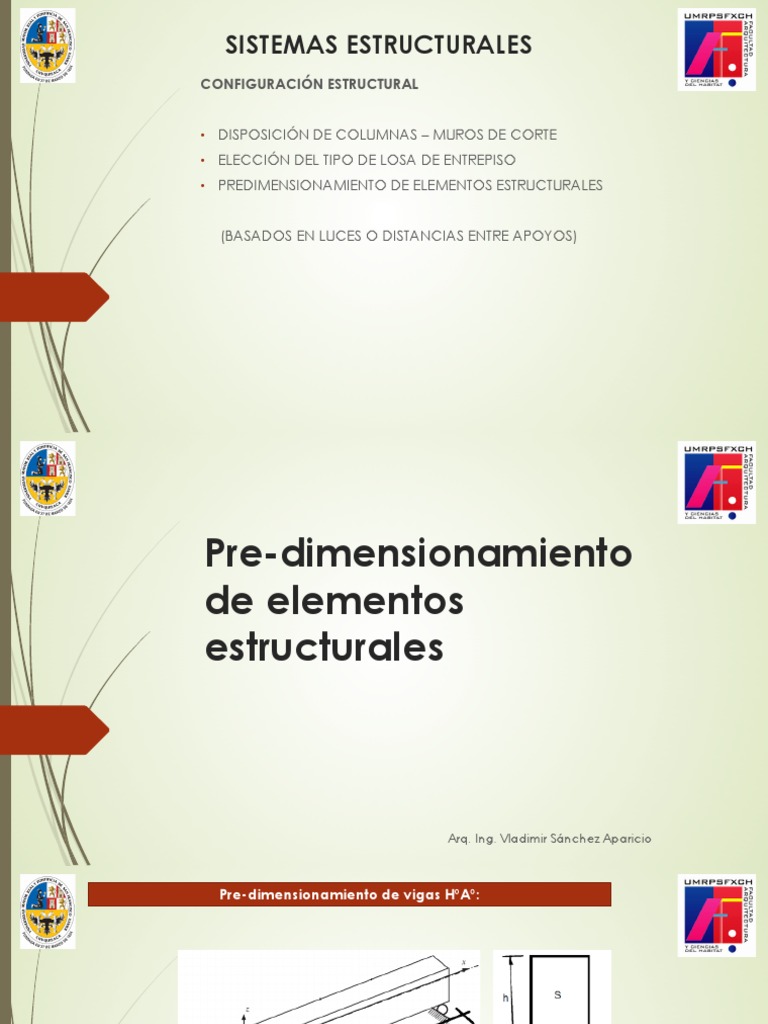 Predimensionamiento de Elementos Estructurales | PDF