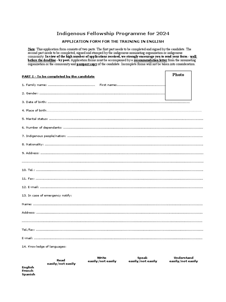 IFP Applicationform 2024 en | PDF