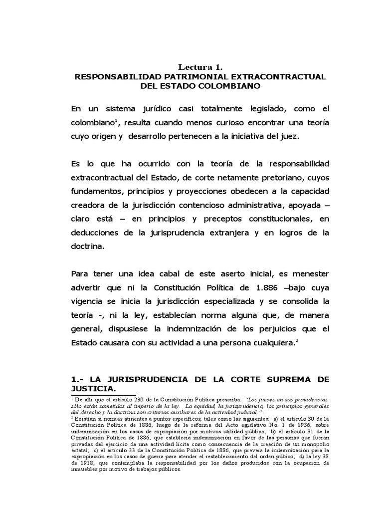 Lectura 1 | PDF | Caso de ley | Daños y perjuicios