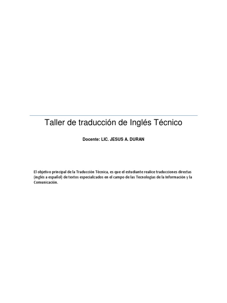 Cartilla de Ingles Tecnico 2023 | PDF