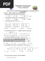 PT Grade 1 Matatag Math 1 - Tagalog Version | PDF
