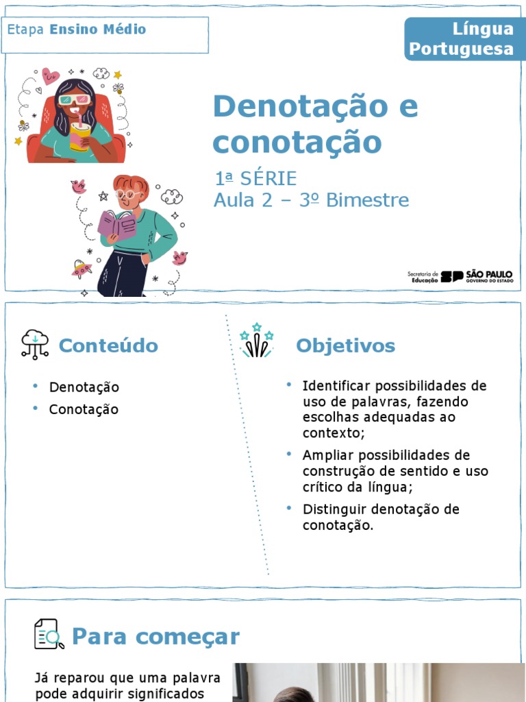 Aula 1 1 Série Denotação e Conotação | PDF | Palavra | Conotação