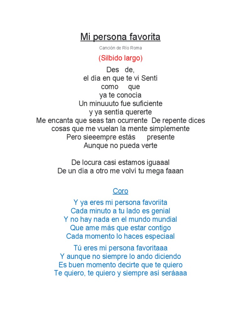 Mi Persona Favorita | PDF