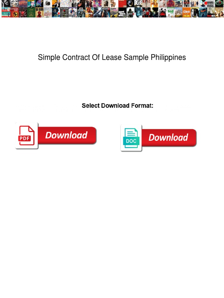 Simple Contract of Lease Sample Philippines | Download Free PDF | Lease ...