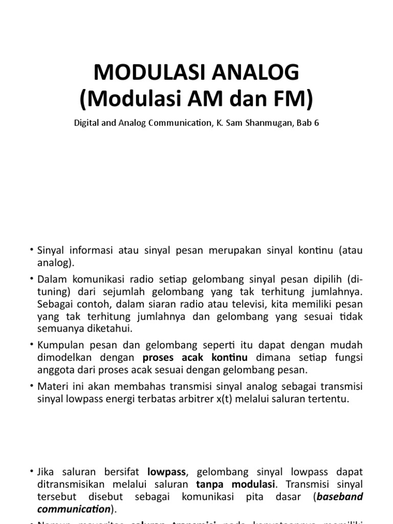 Modulasi Analog Am Dan Fm Pdf
