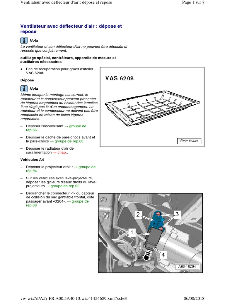 Dépose et repose du ventilateur Audi A4 B8 | PDF | Véhicules ...
