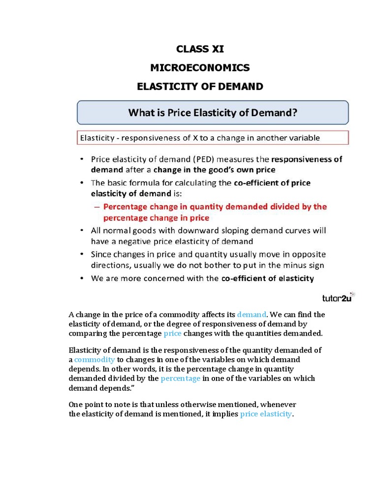 Elasticity of Demand | PDF | Demand | Elasticity (Economics)