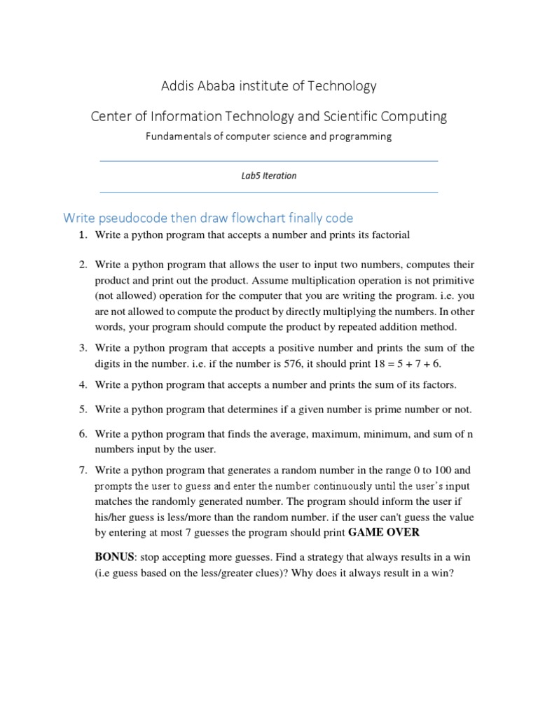 Lab 5 | Download Free PDF | Numbers | Computer Programming