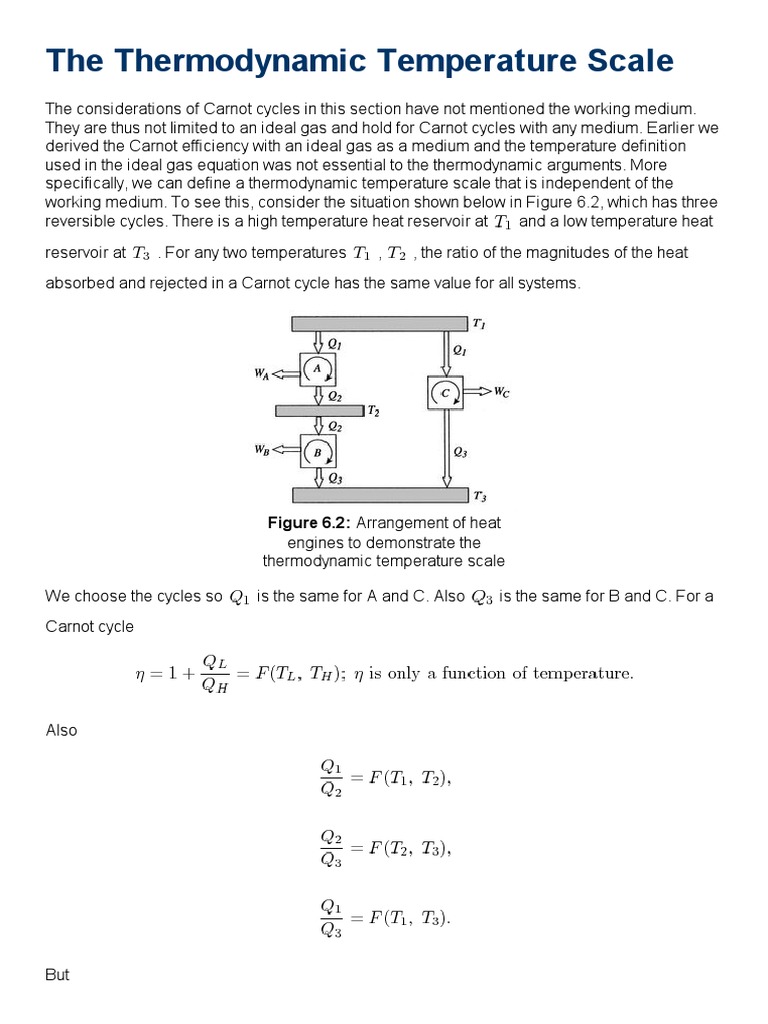 The Thermodynamic Temperature Scale | PDF