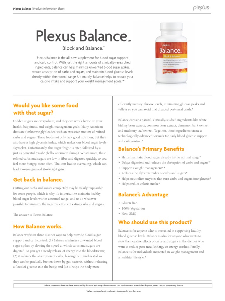 plexus-balance-infosheet-en-us | PDF | Cinnamon | Carbohydrates