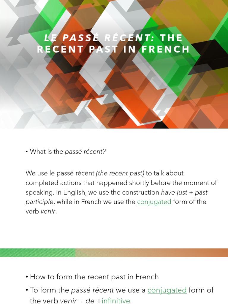 French Passé Récent Guide | PDF