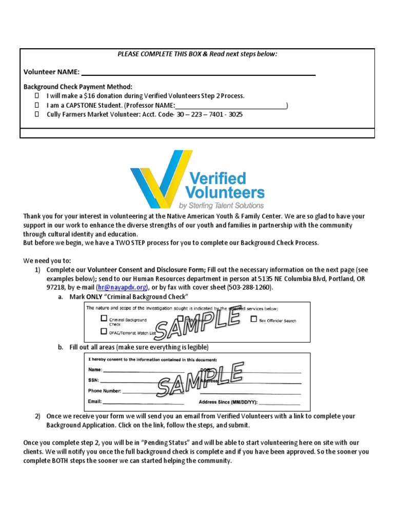 Sterling Verified Volunteers - Background Check | PDF | Credit Bureau ...