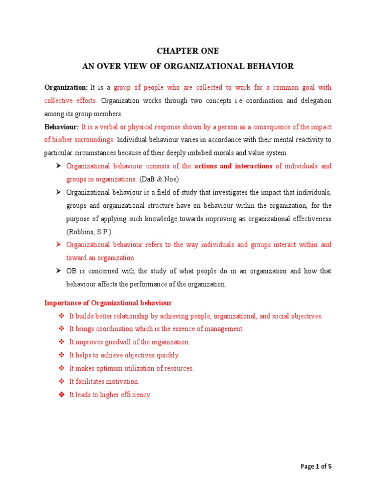 OB Ch. 1 | PDF | Sociology | Social Sciences